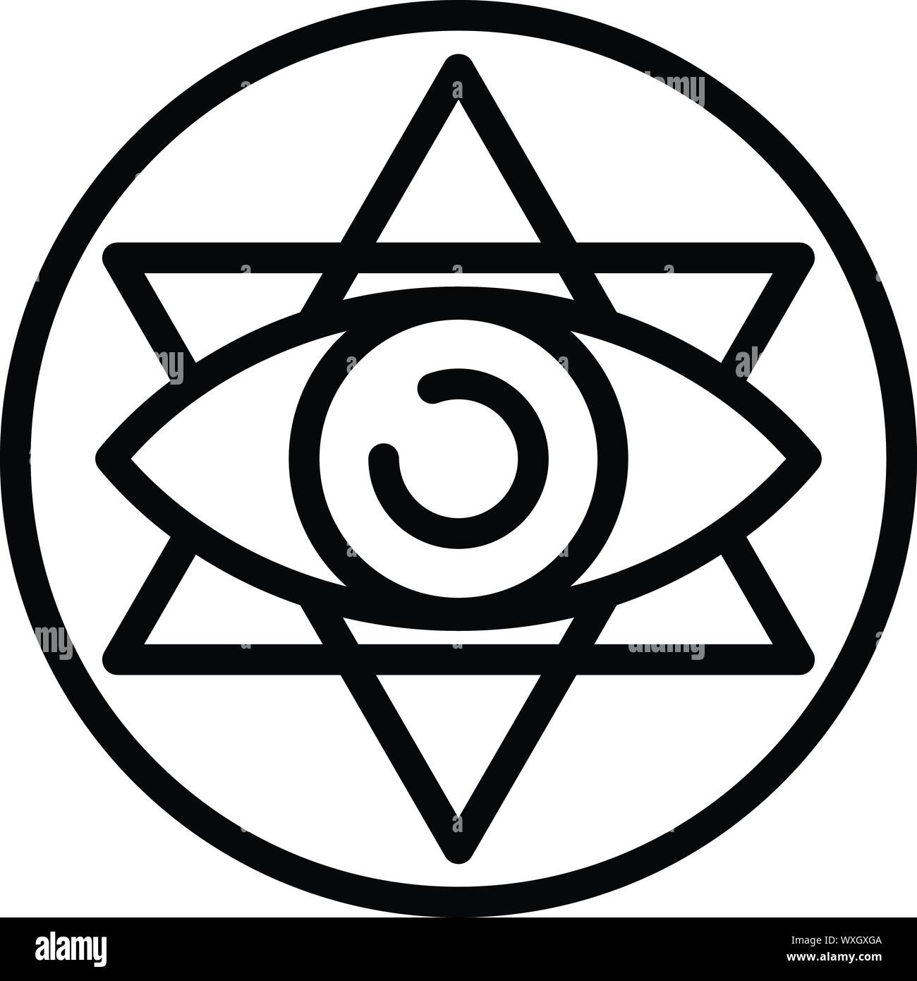 Eye alchemy emblem icon. Outline eye alchemy emblem vector icon for web ...
