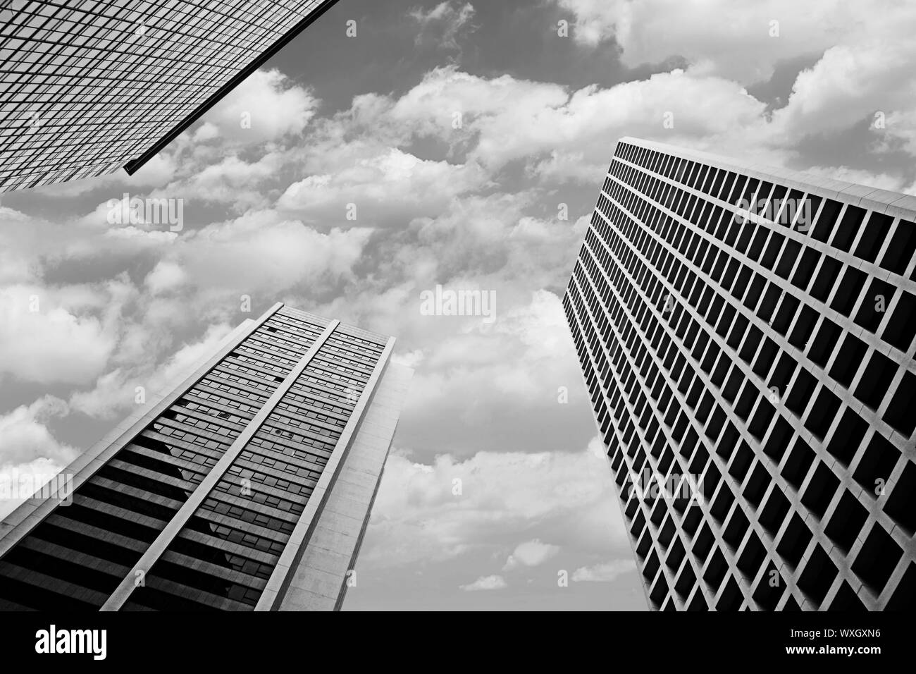 Cityscape with modern office building under sky in Hong Kong, Asia ...