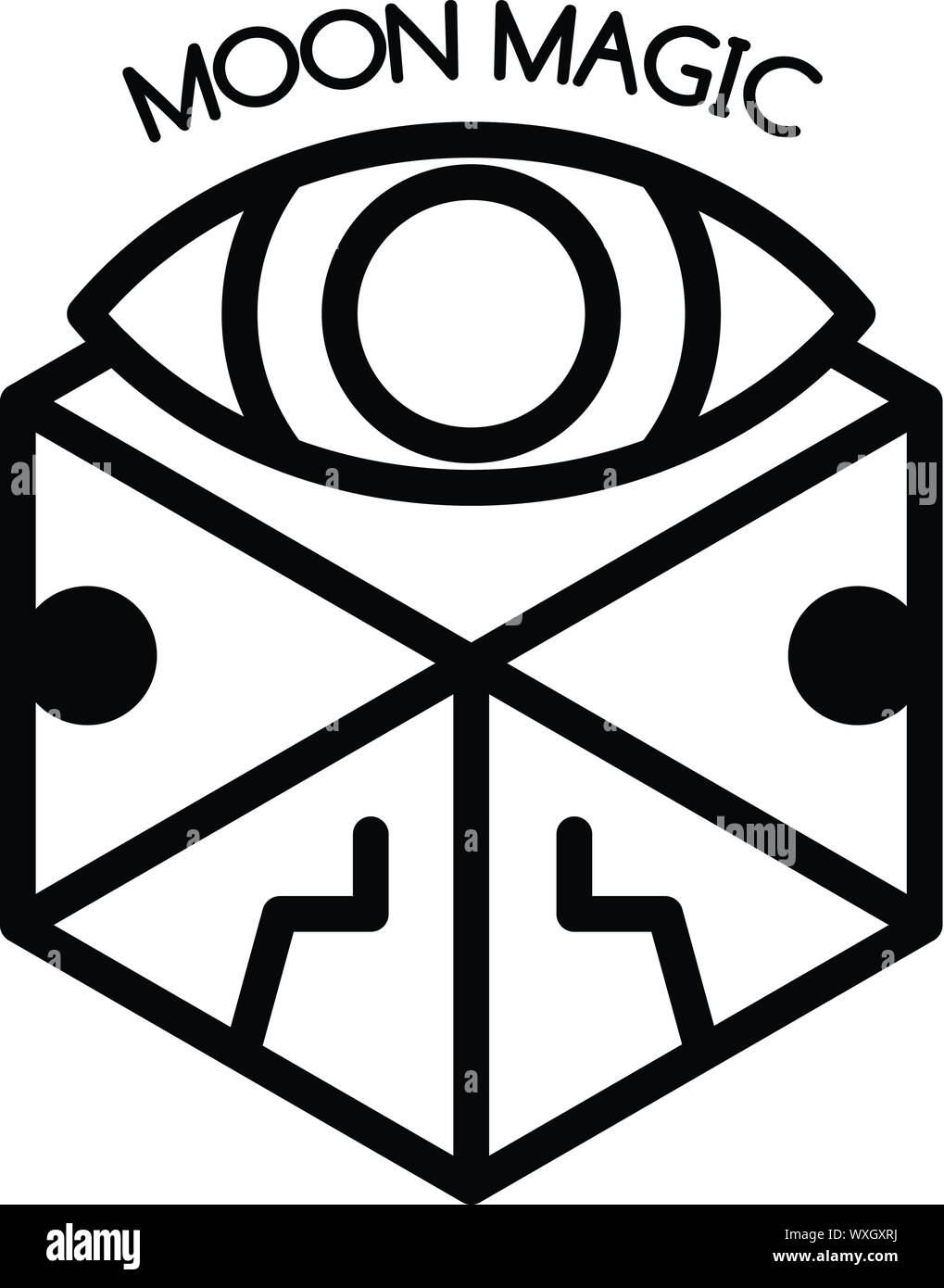 Moon magic icon. Outline moon magic vector icon for web design isolated ...