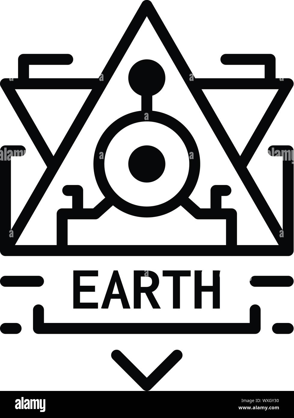 Earth alchemy icon. Outline earth alchemy vector icon for web design ...