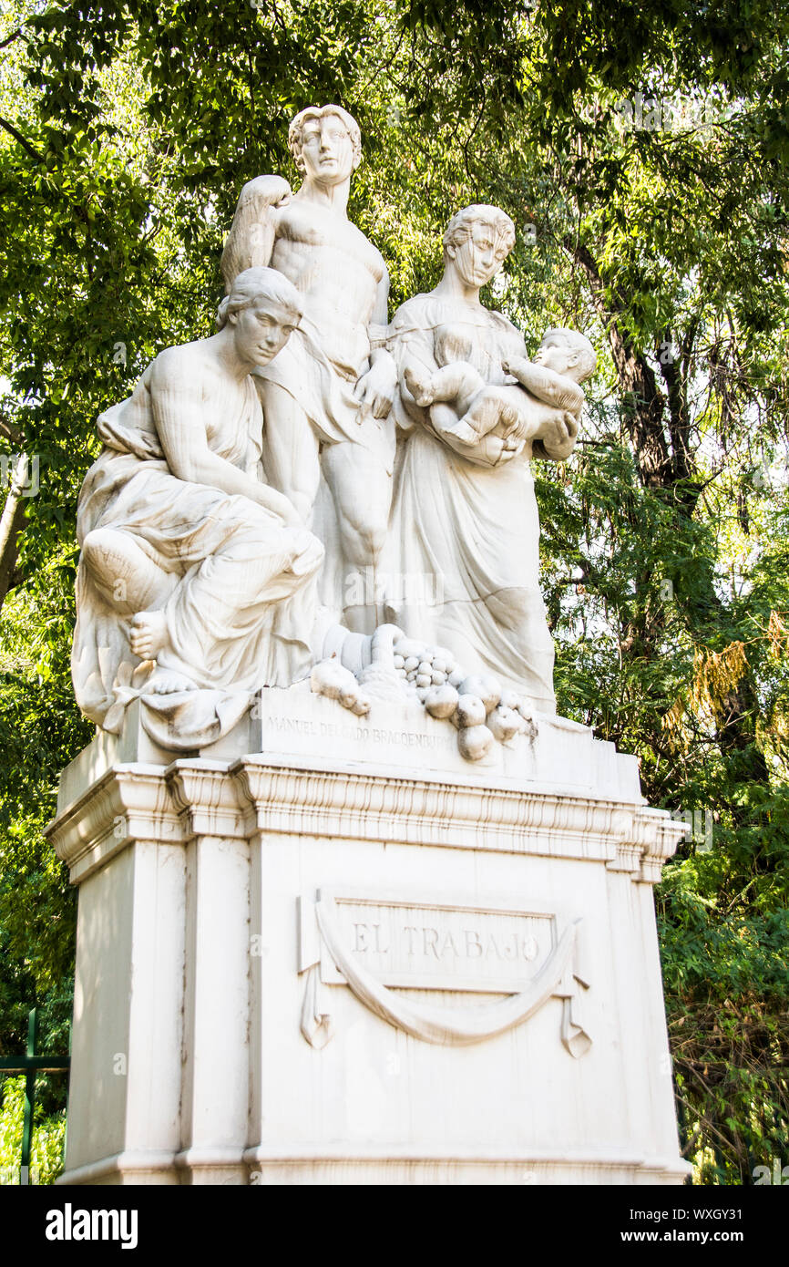 Statues in a park in the city of Seville, Spain Stock Photo - Alamy