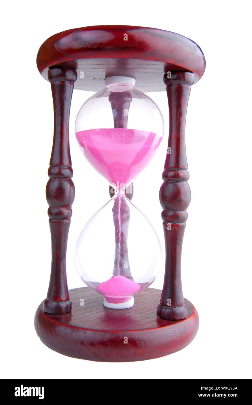 red sand-glass isolated Stock Photo - Alamy