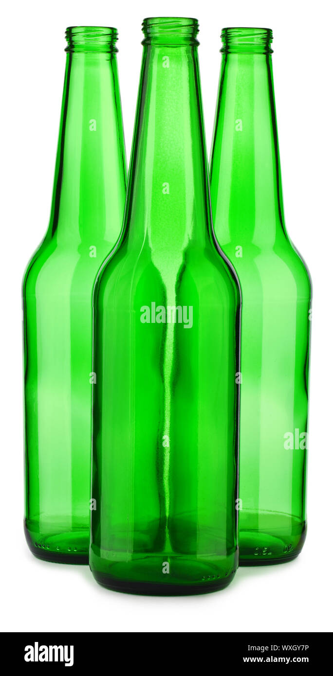 three green bottle isolated Stock Photo - Alamy