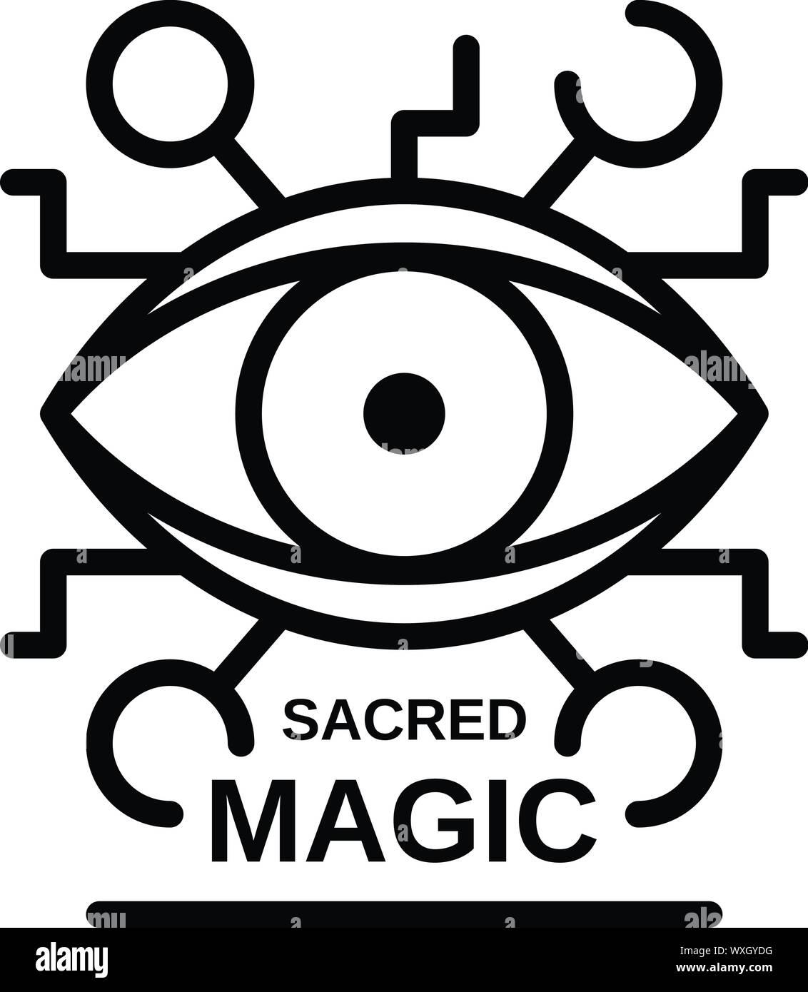 Sacred magic eye icon. Outline sacred magic eye vector icon for web ...