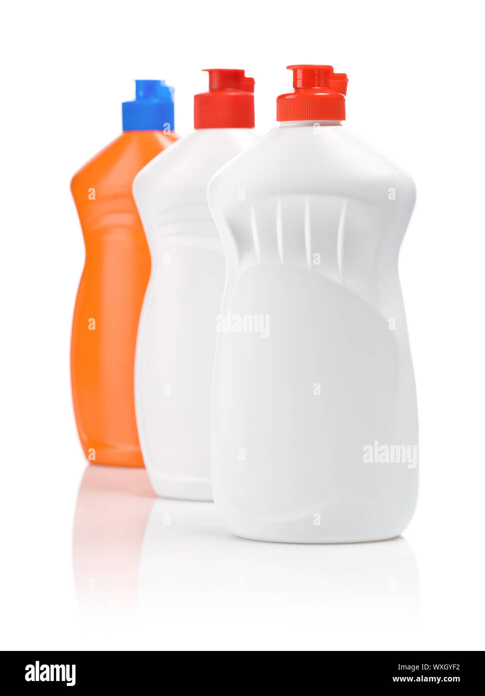 three white kitchen bottle Stock Photo - Alamy