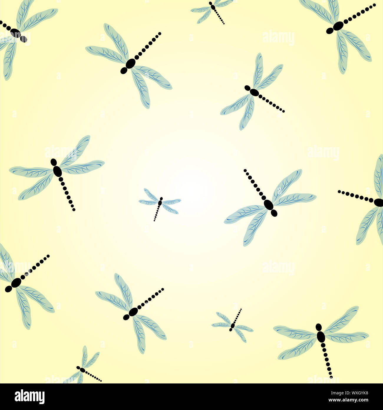 Seamless dragonflies pattern hi-res stock photography and images - Alamy
