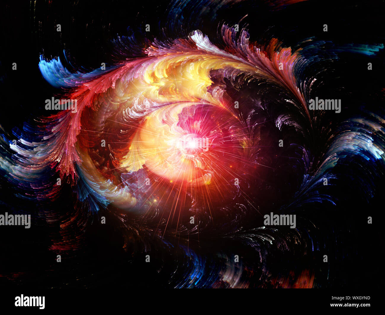 Color Swirls Series. Composition of streaks of digital paint on the ...