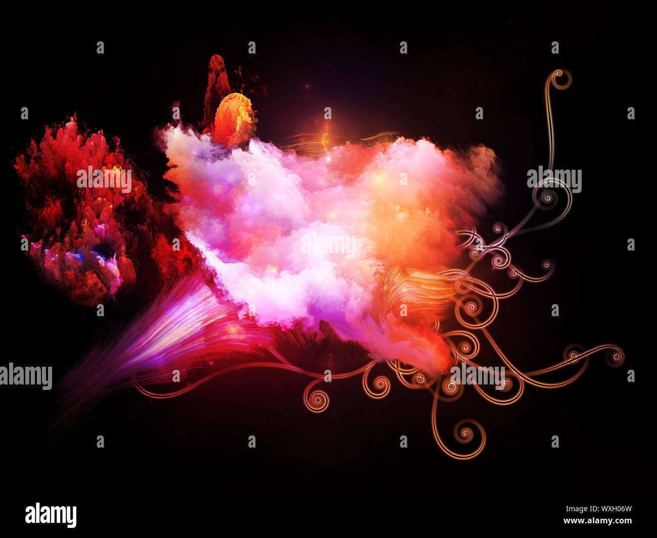 Design composed of decorative shapes and fractal elements as a metaphor ...