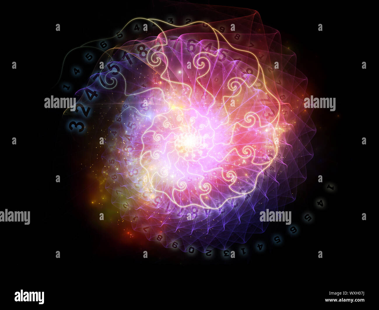 Design made of spiral elements to serve as backdrop for projects ...