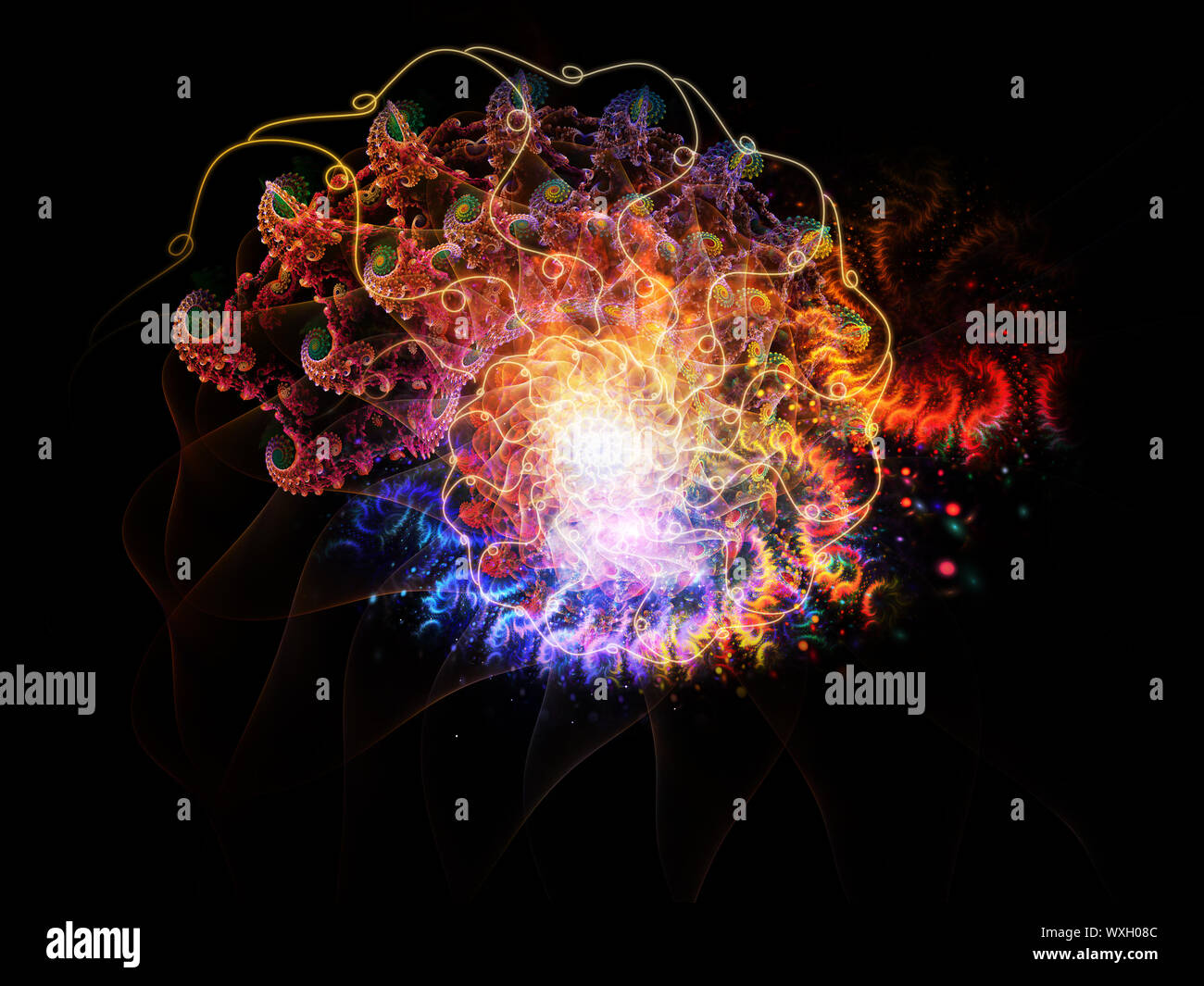 Backdrop of spiral elements on the subject of design, science and ...
