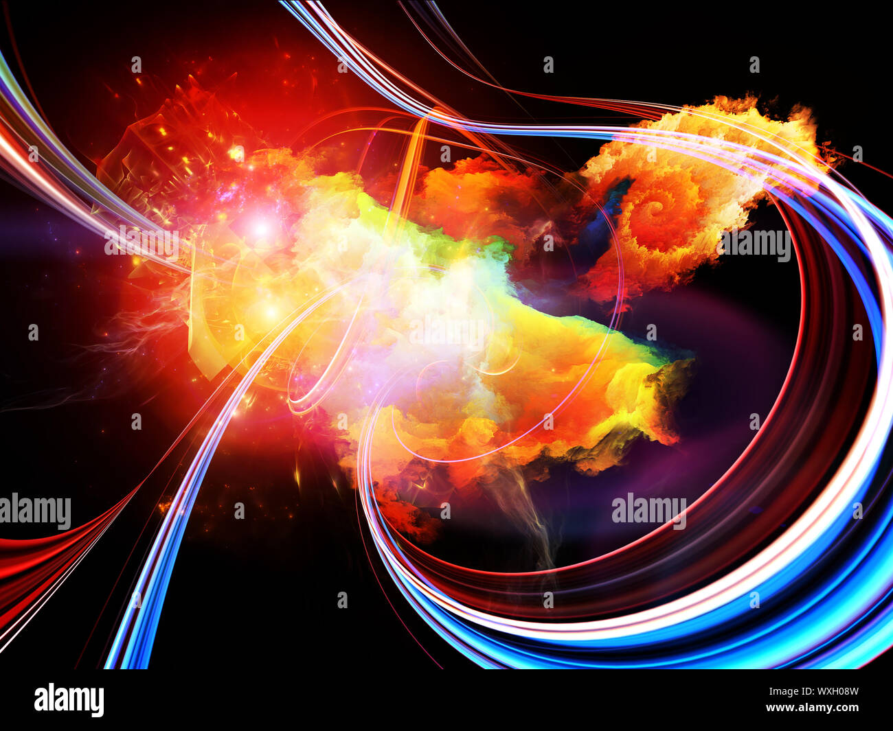 Backdrop design of decorative shapes and fractal elements to provide ...