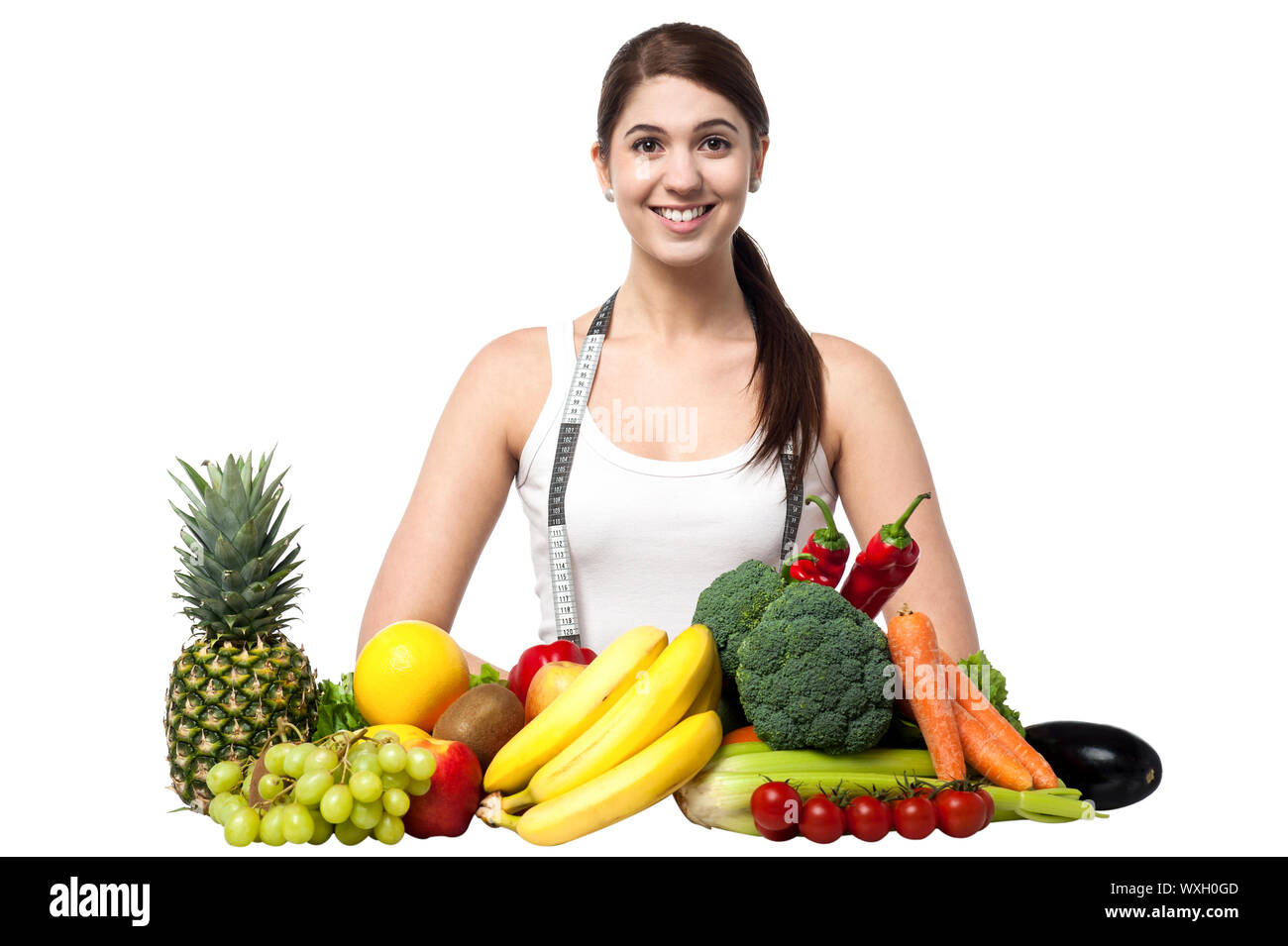 Nutrition expert with fruits and vegetables Stock Photo - Alamy