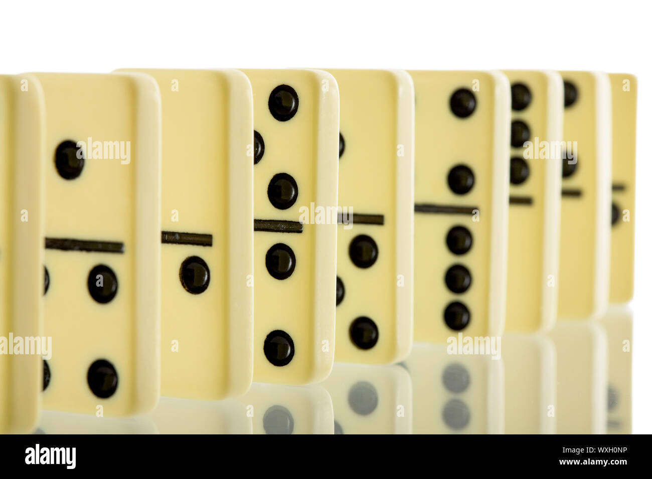 Dominoes bones on the white background Stock Photo - Alamy