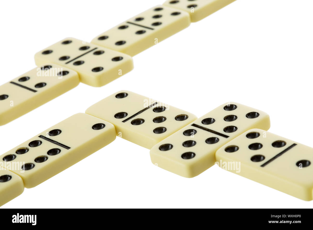 Bones of dominoes on the white background Stock Photo - Alamy