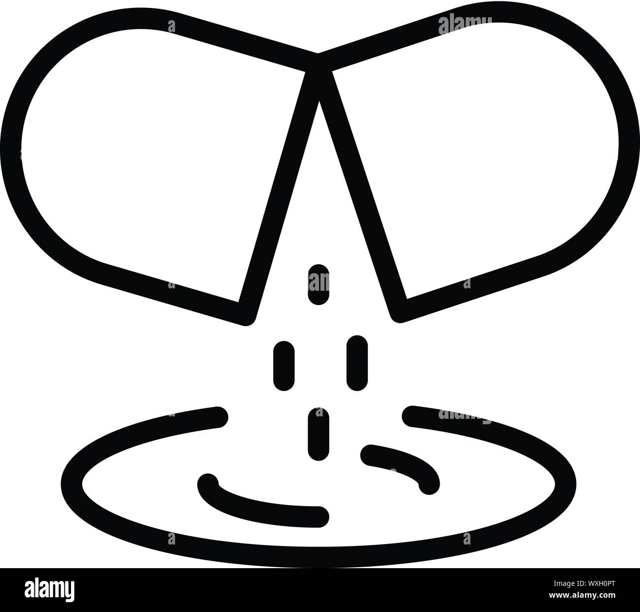 Open capsule icon. Outline open capsule vector icon for web design ...