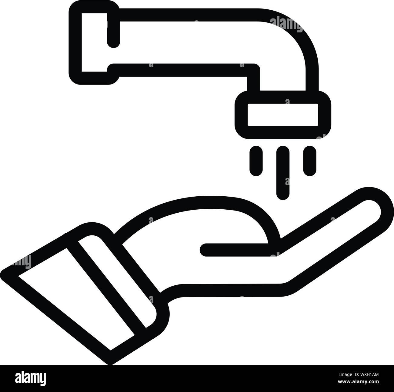 Water tap hand icon. Outline water tap hand vector icon for web design ...