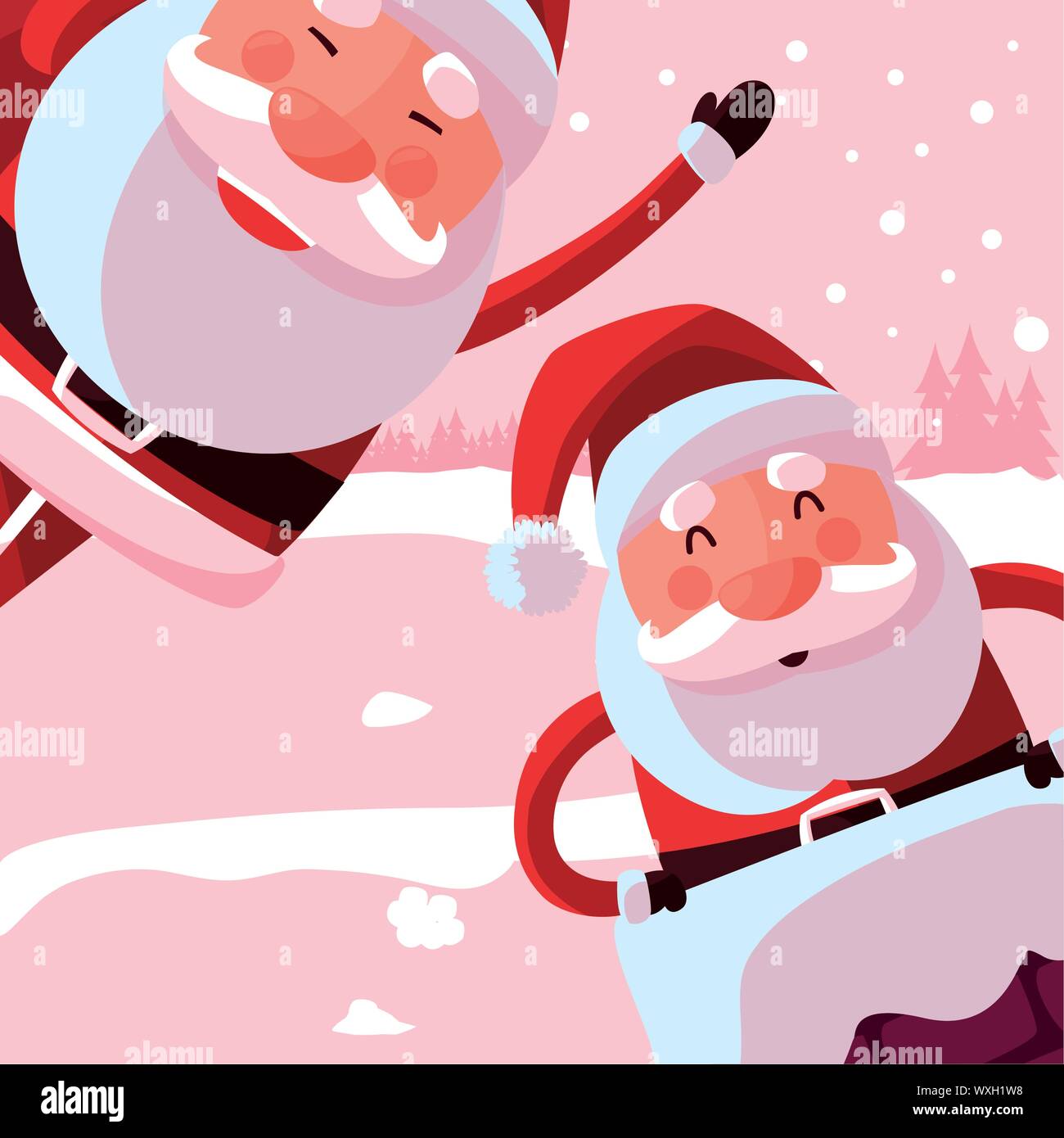 Santa claus over pink background, vector illustration Stock Vector ...