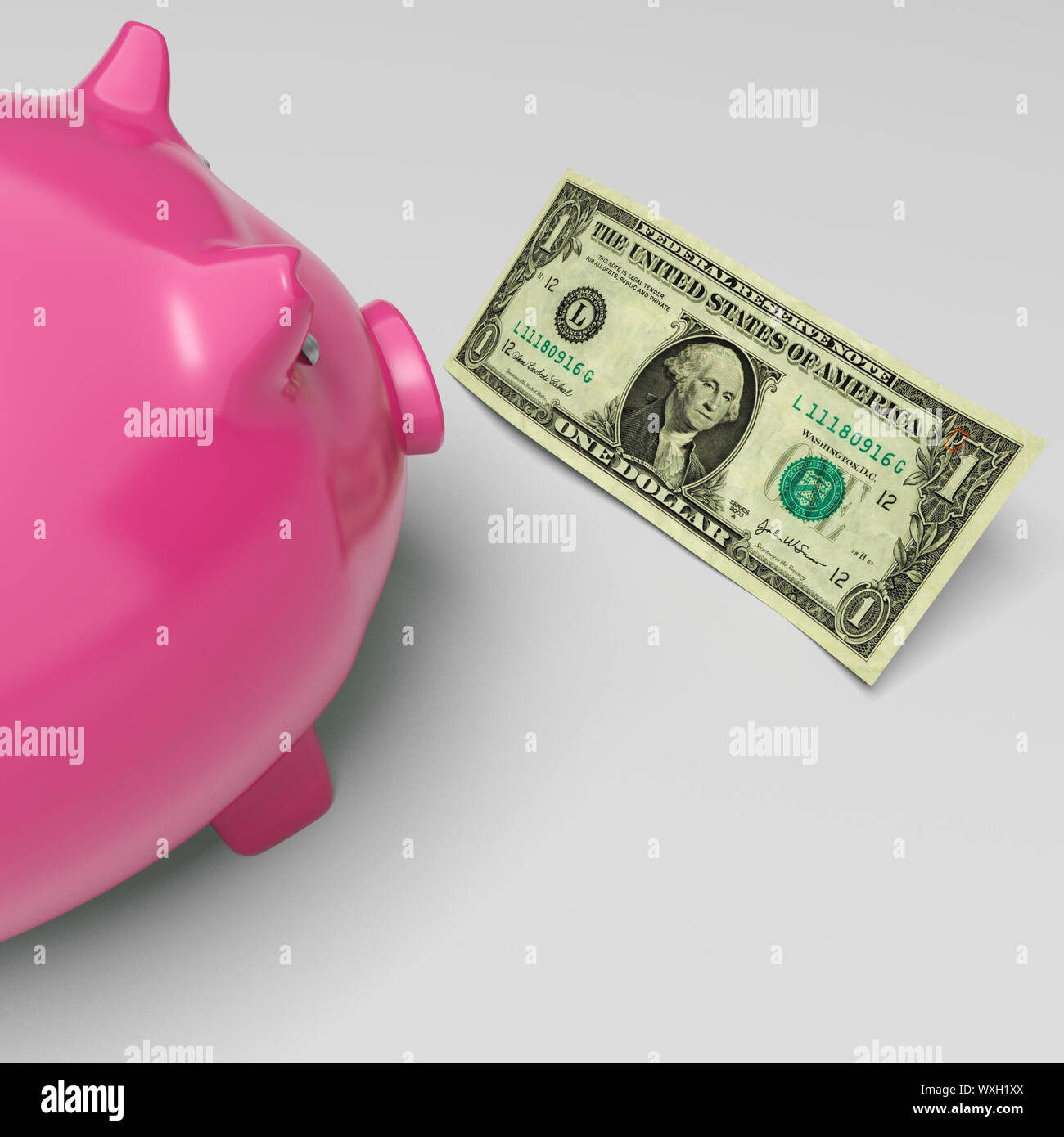 Piggy Dollars Showing Money Savings And Wealth Stock Photo - Alamy