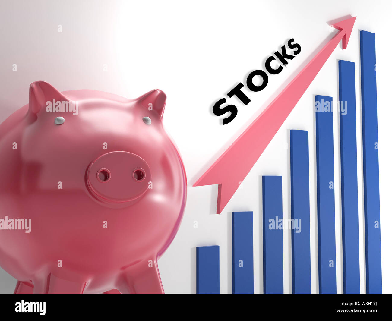 Raising Stocks Chart Showing Progress And Achievements Stock Photo - Alamy