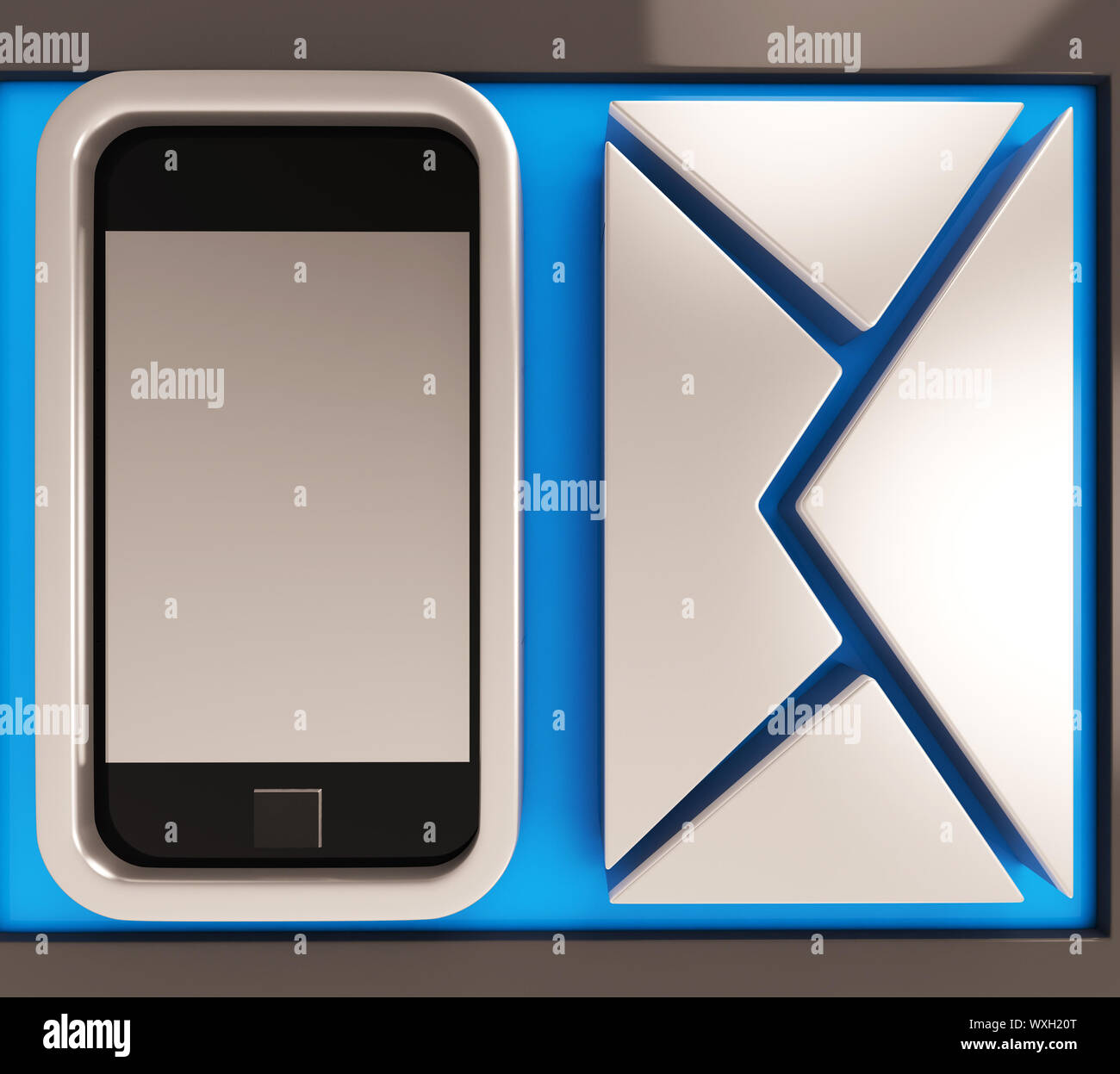 Envelope And Smartphone Showing Mobile s And Messaging Stock Photo - Alamy
