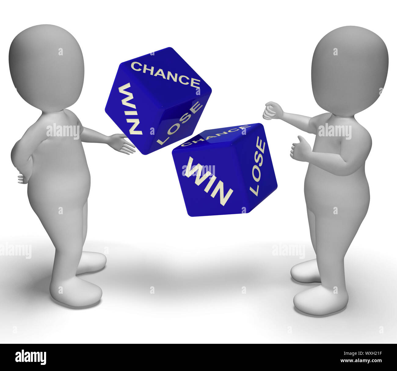 Chance Win Lose Dice Showing Good Or Bad Luck Stock Photo - Alamy