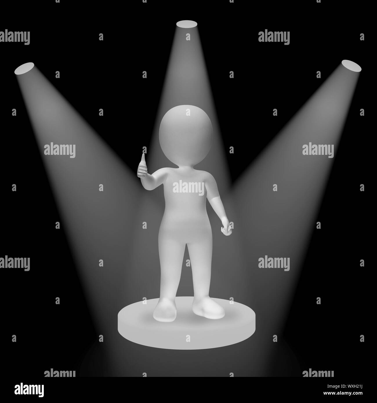White Spotlights On Character Shows Success Fame And Performance Stock ...