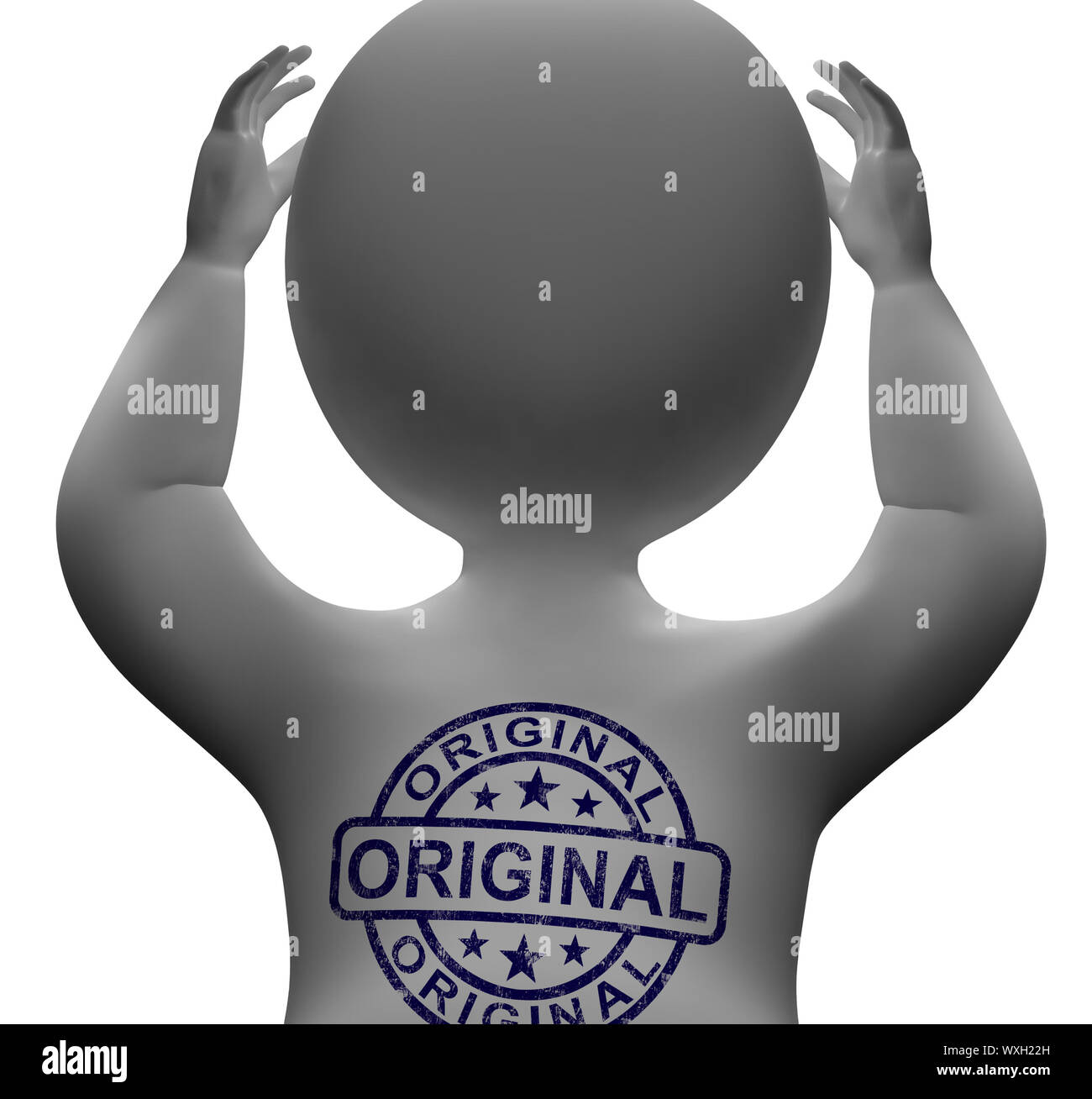 Original Stamp On Man Showing Genuine Authentic Products Stock Photo ...
