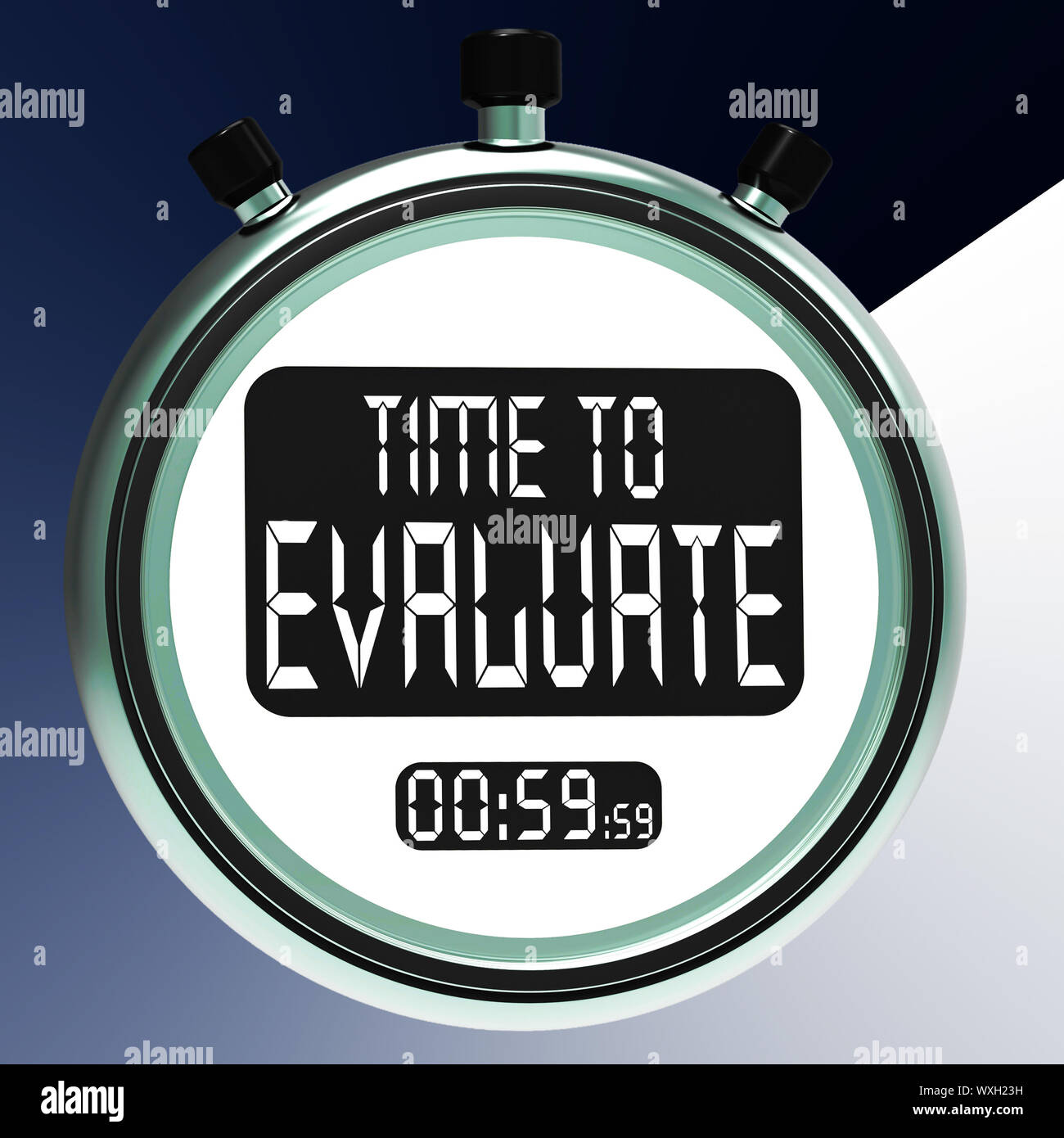 Time To Evaluate Message Shows Assessing And Reviewing Stock Photo - Alamy