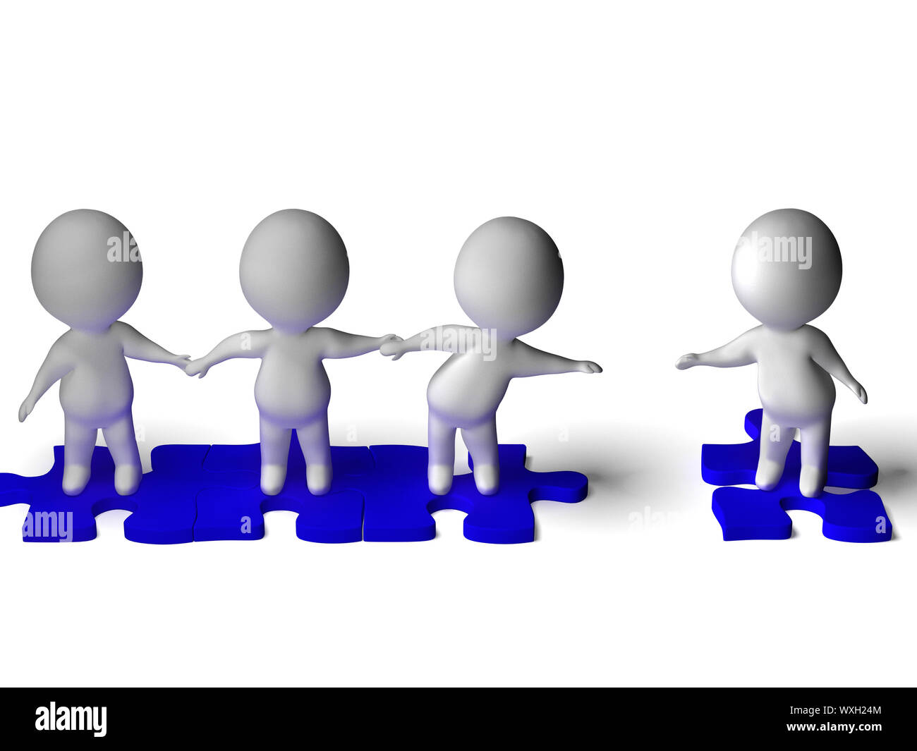 Friend Joining Group Showing Friendship And Togetherness Stock Photo ...