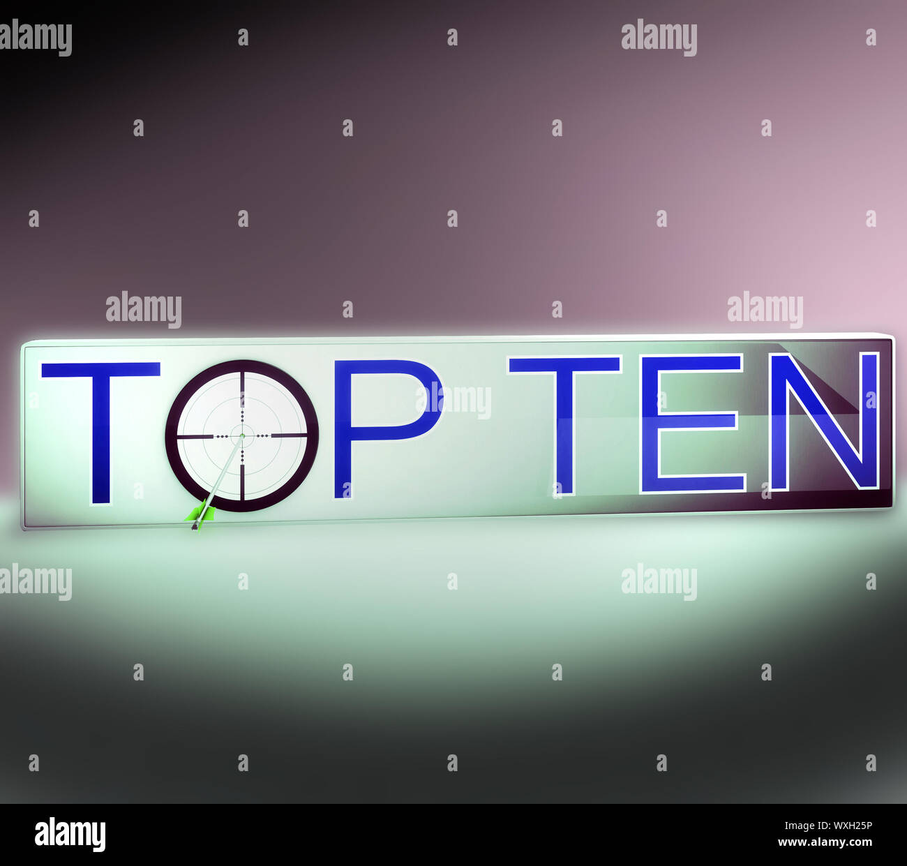 Top Ten Target Shows Successful Achievement Of Ranking Stock Photo - Alamy