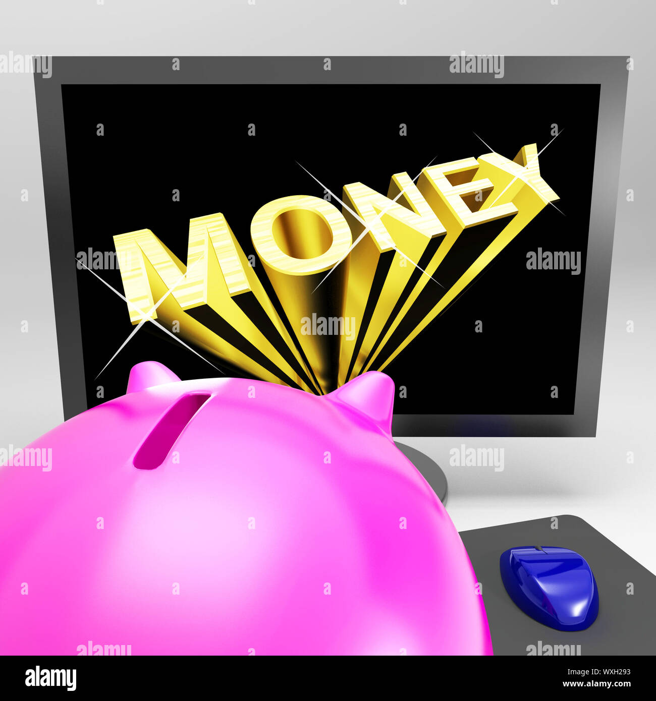 Money Screen Showing Finance Wealth And Prosperity Stock Photo - Alamy