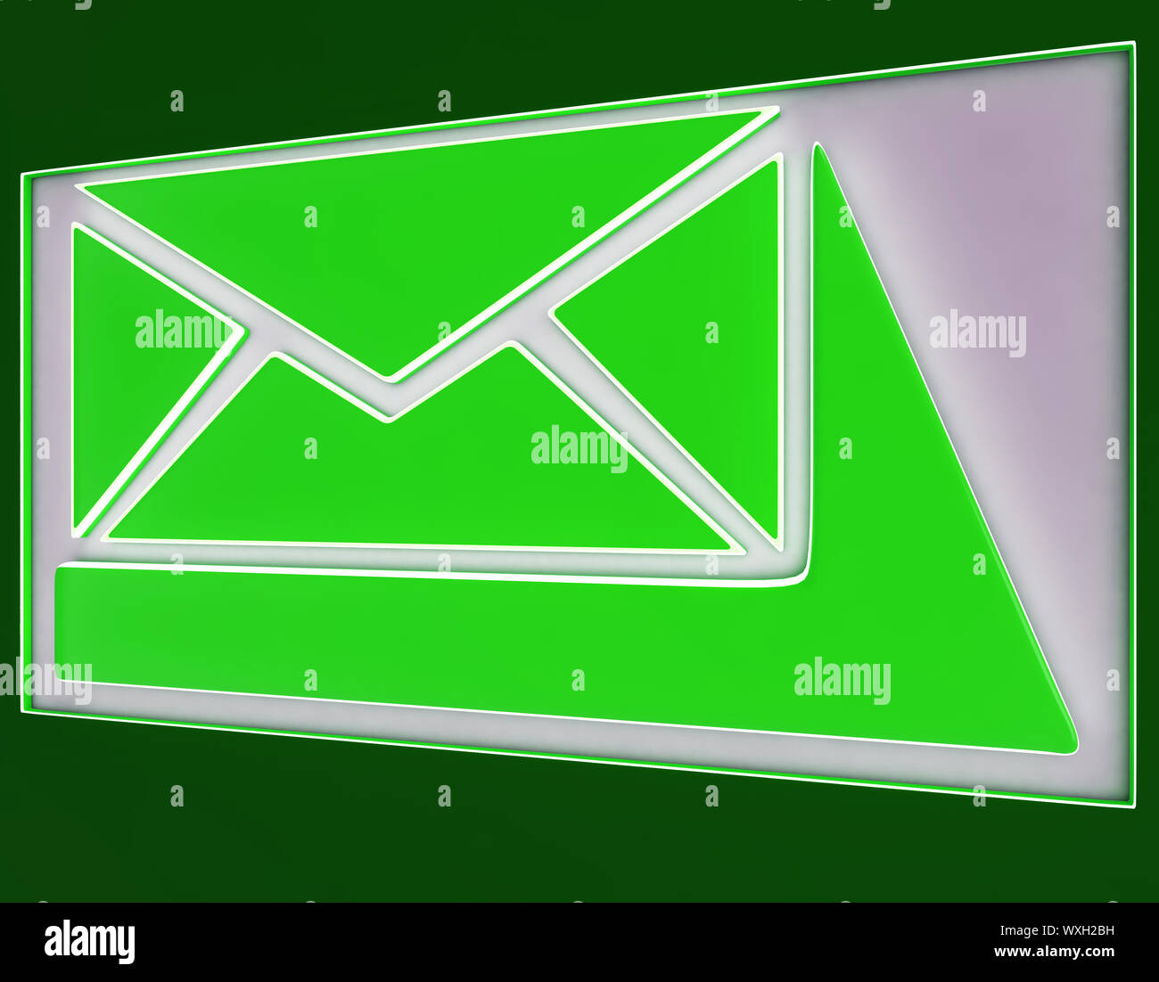 Envelope Sign Button Shows Online Mailbox And Mailing Stock Photo - Alamy