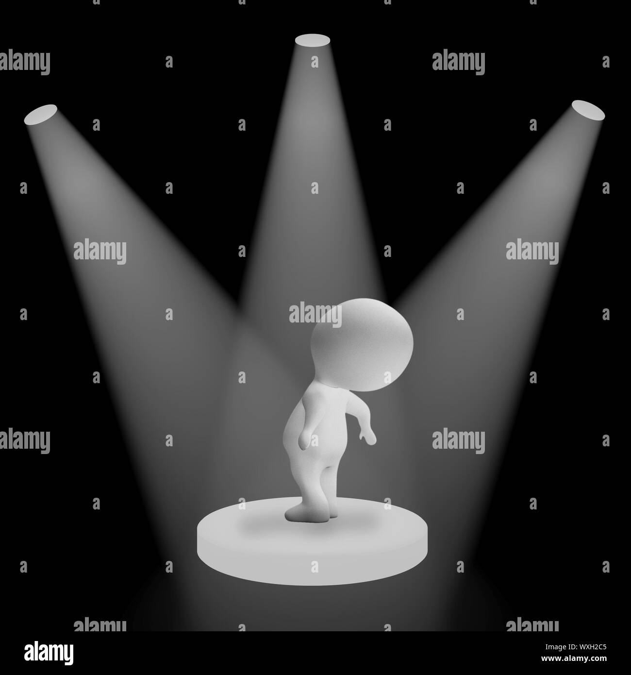 White Spotlights On Character Highlights Fame And Performance Stock ...