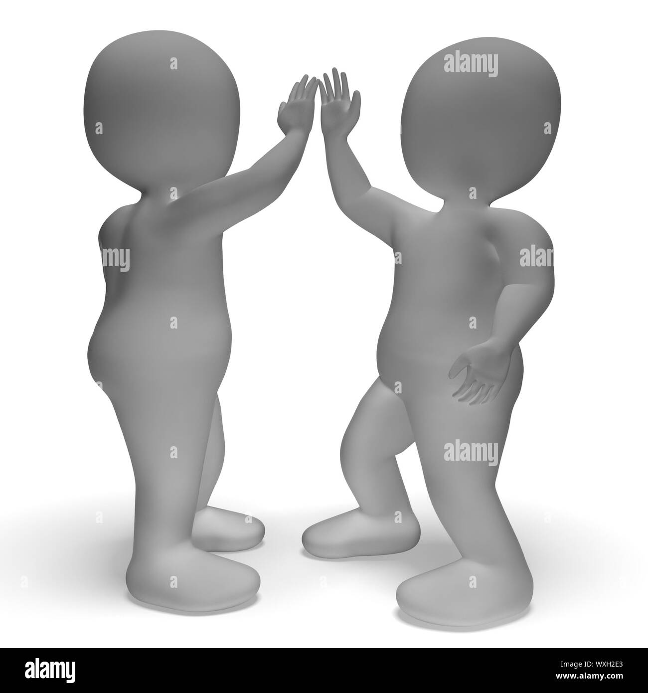High Five 3d Characters Show friendship And Greeting Stock Photo - Alamy