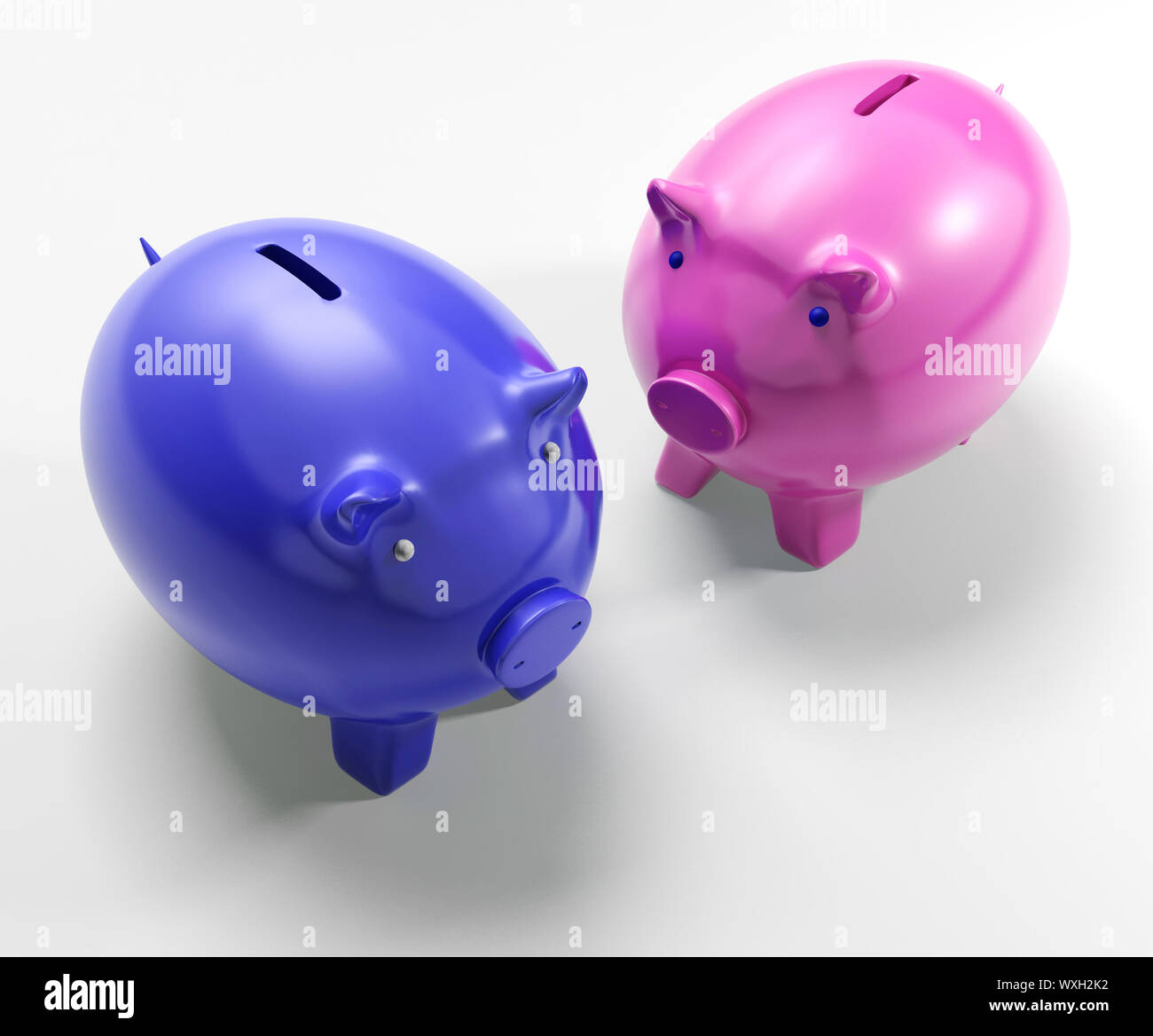 Two Pigs Showing Savings Banking Cash And Money Stock Photo - Alamy