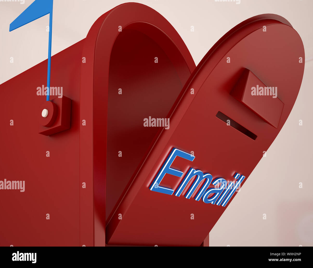 Opened Email Box Shows Outgoing Mails And Communications Stock Photo ...