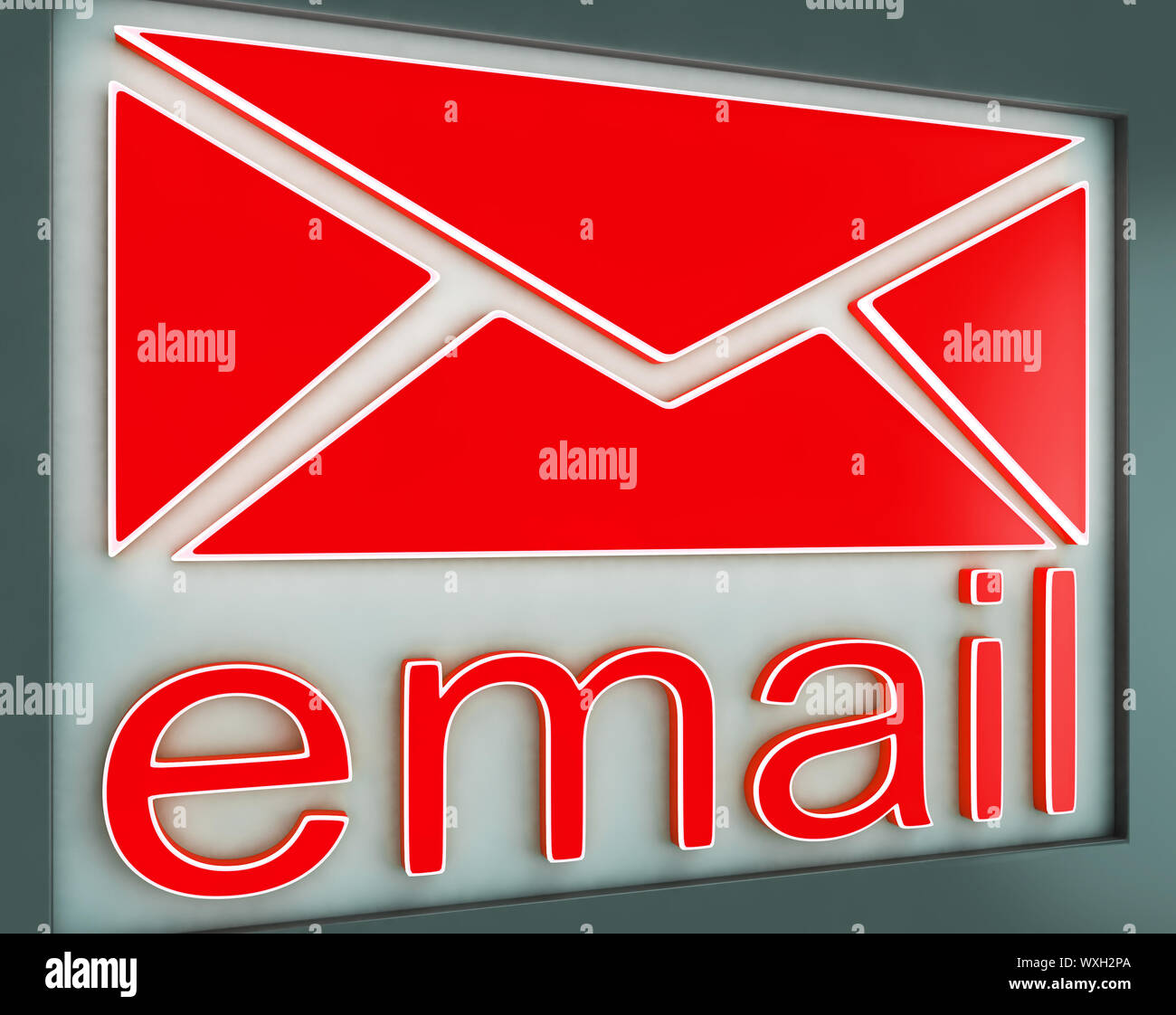 Email Sign Button Shows Online Contact Or Electronic Mailbox Stock ...