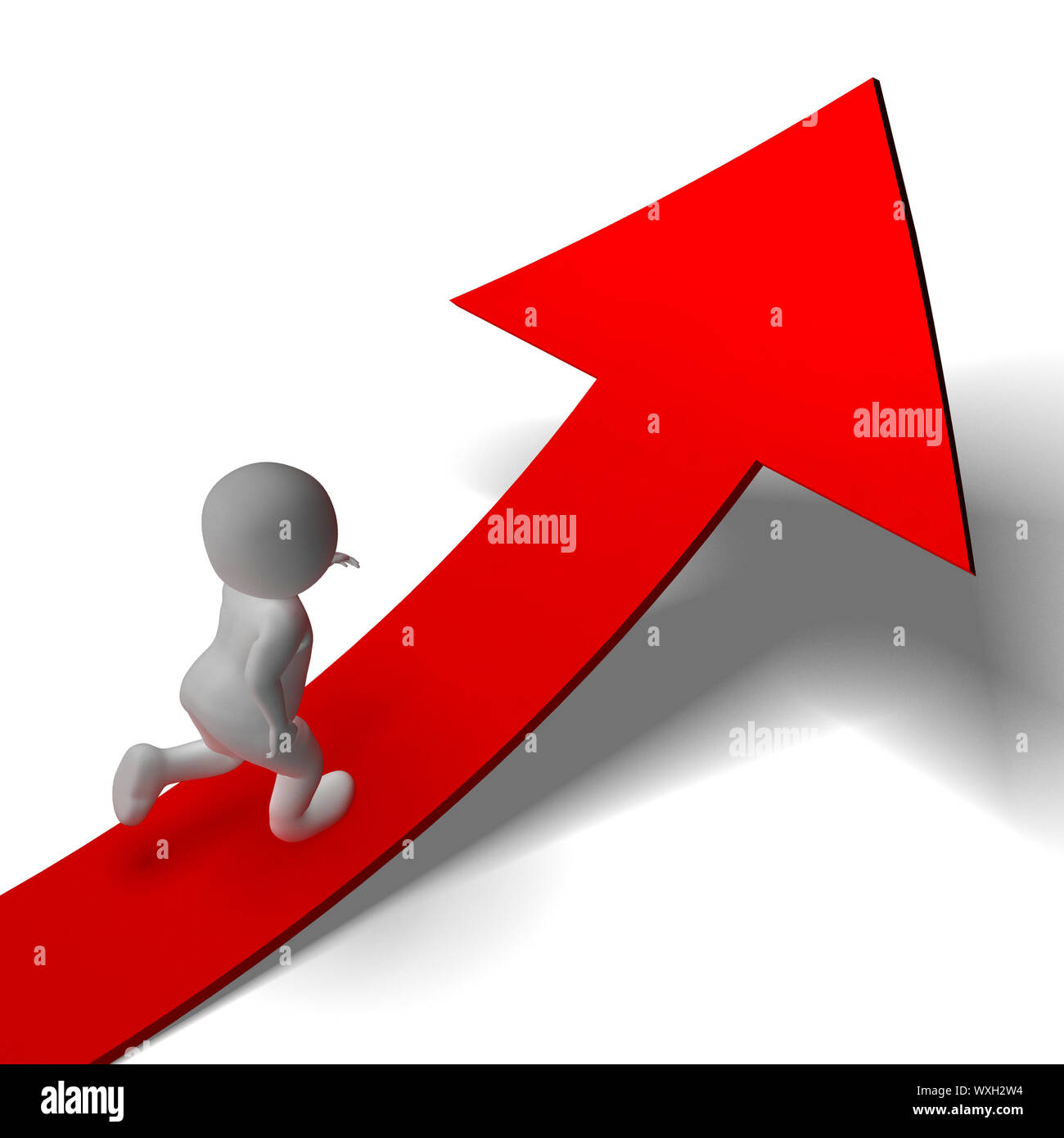 Running Up Arrow Man Shows determination And Eager Stock Photo - Alamy