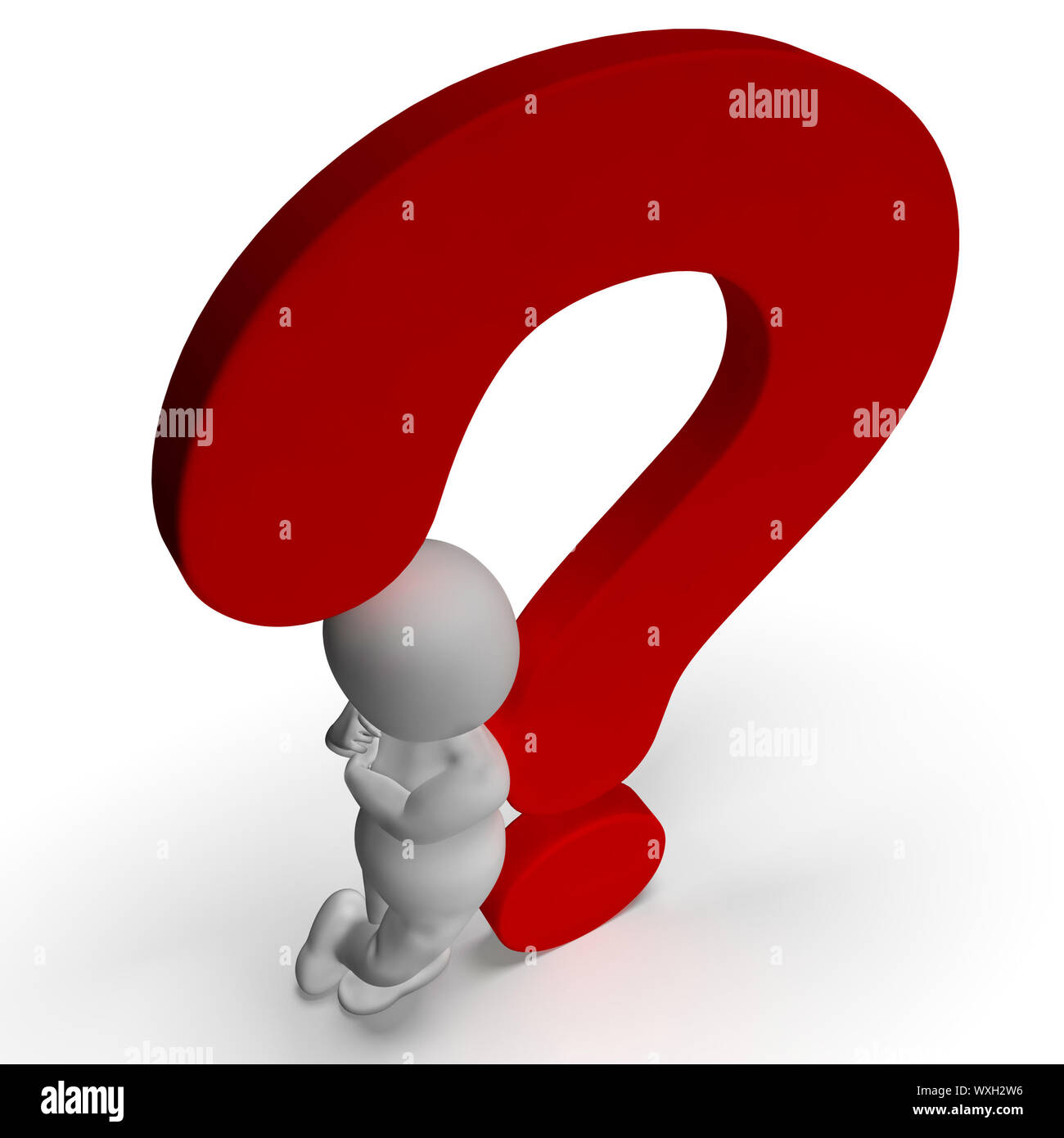 Question Marks And Man Showing Uncertain Or Unsure Stock Photo - Alamy