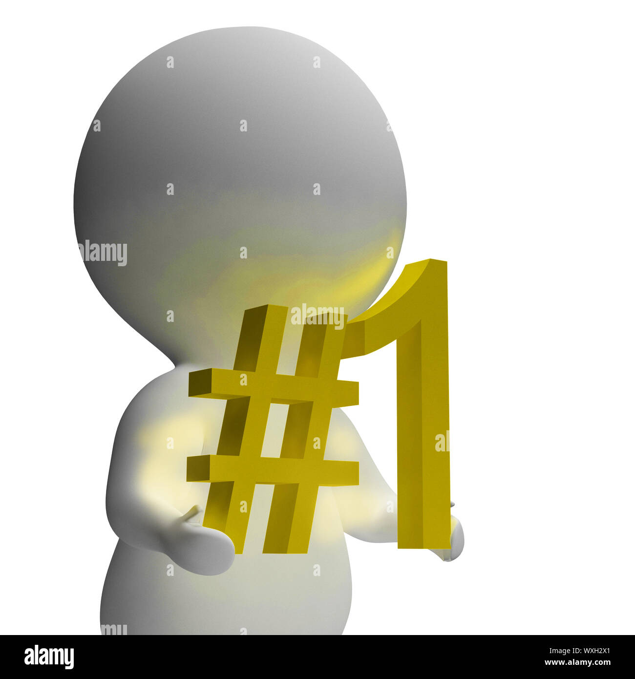 Number One 3d Character Showing First Place Stock Photo - Alamy