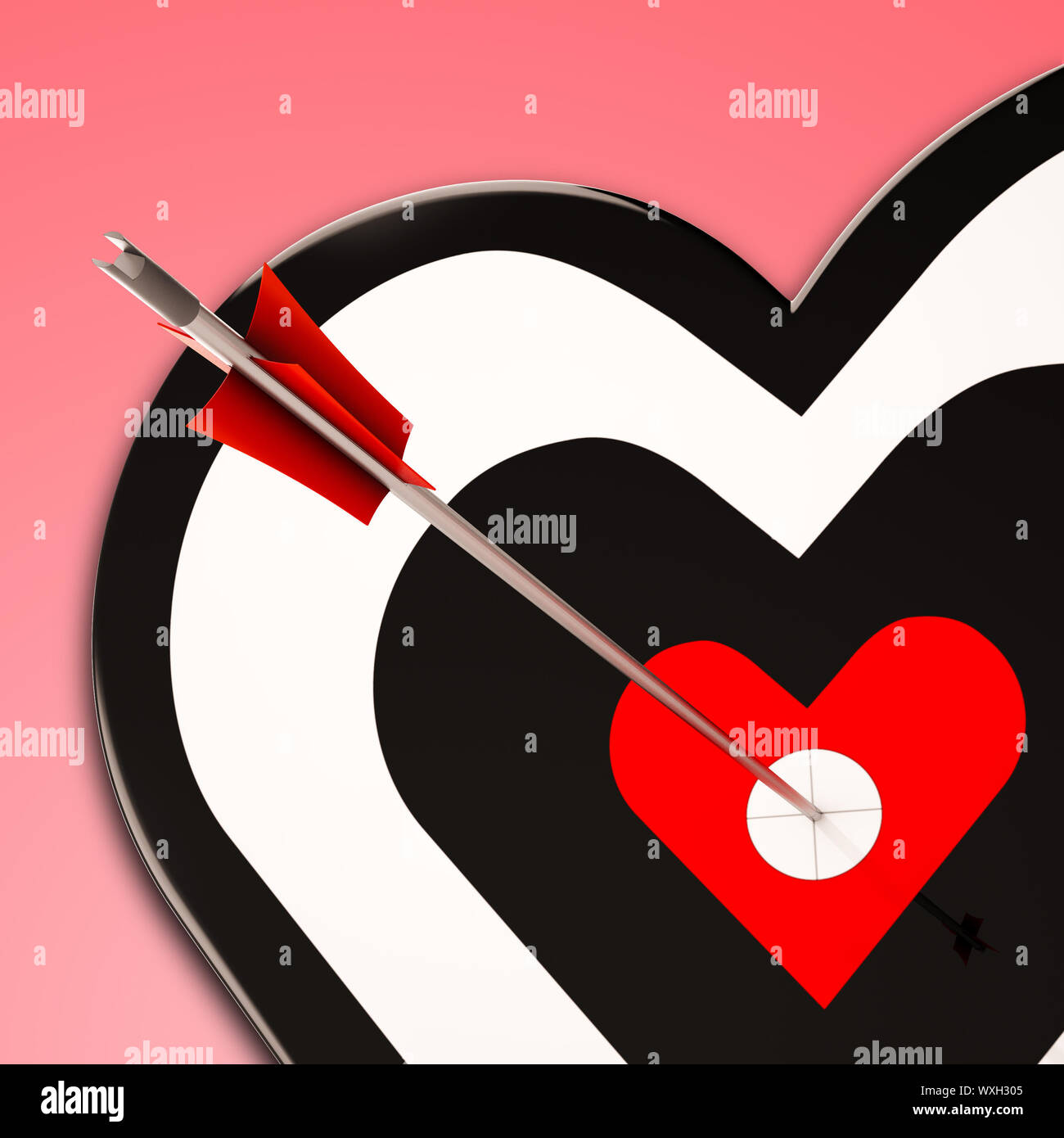 Target Heart Shows Passion And Success In Love Stock Photo - Alamy