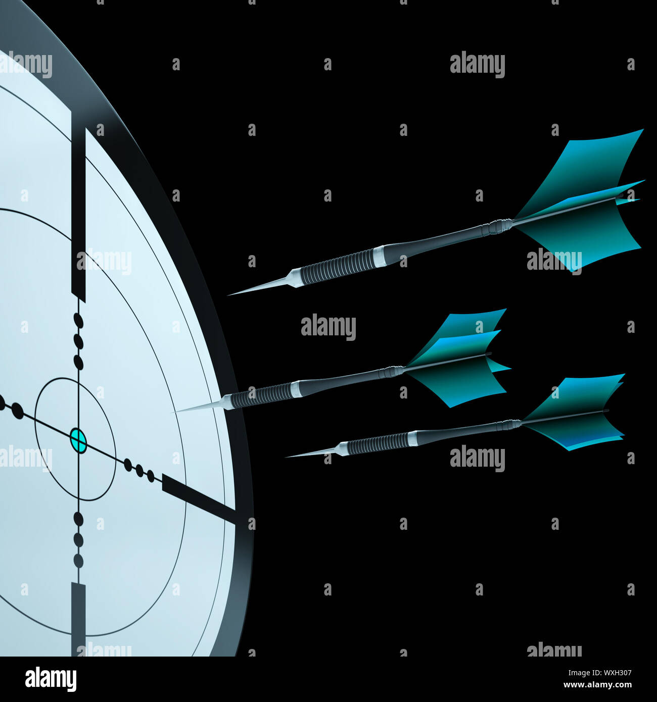 Arrows Aiming Target Showing Focusing And Aiming Stock Photo - Alamy