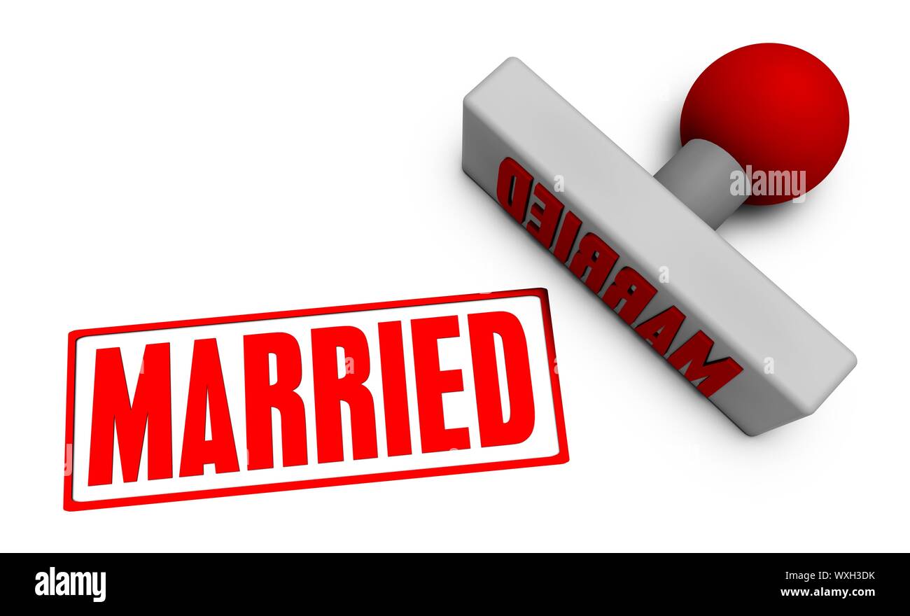Married Stamp or Chop on Paper Concept in 3d Stock Photo - Alamy