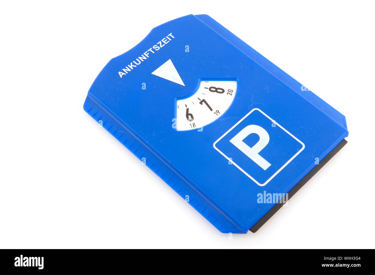parking card with time table isolated over white Stock Photo - Alamy