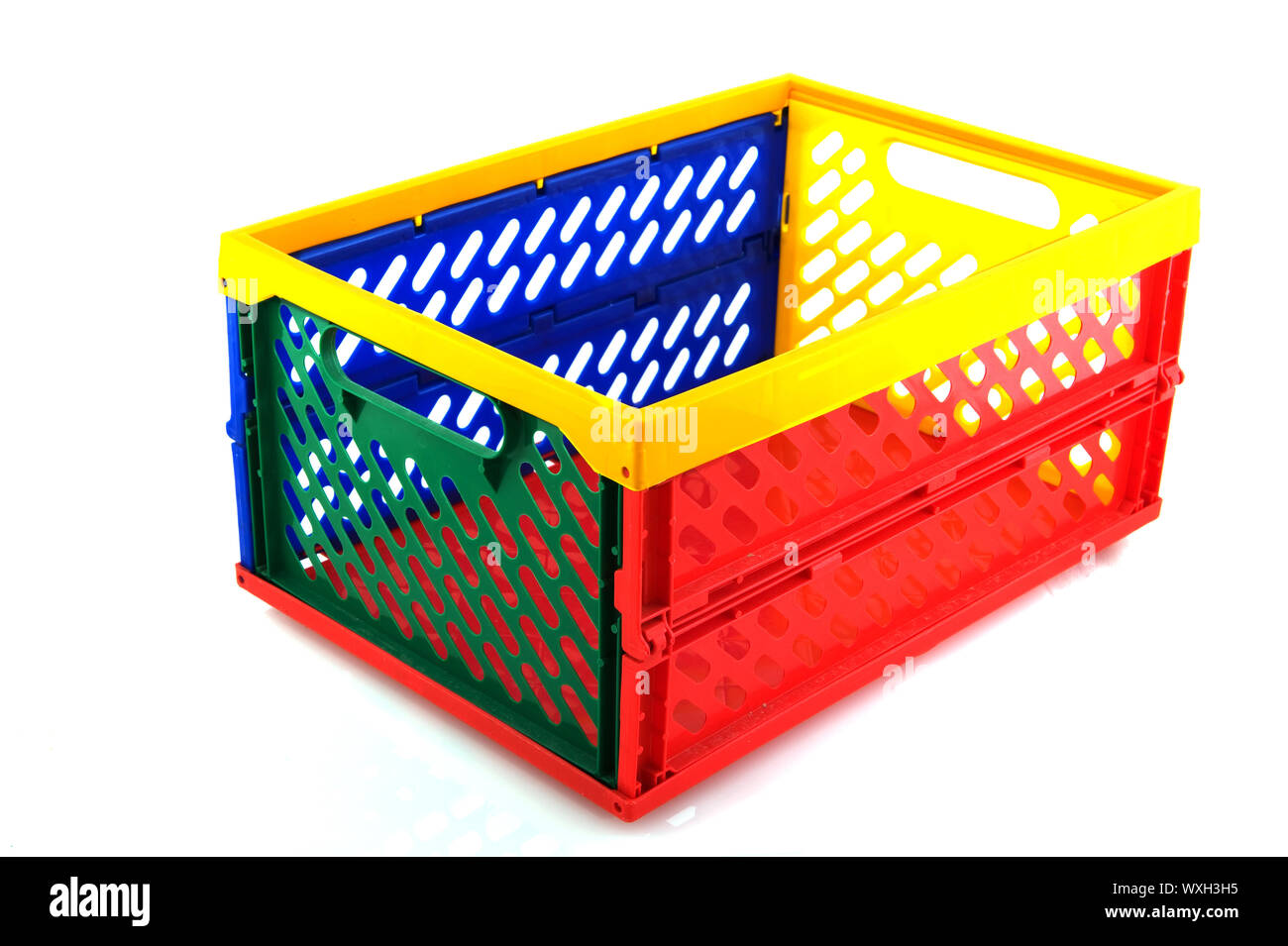 Empty plastic colorful shopping box from plastic Stock Photo - Alamy