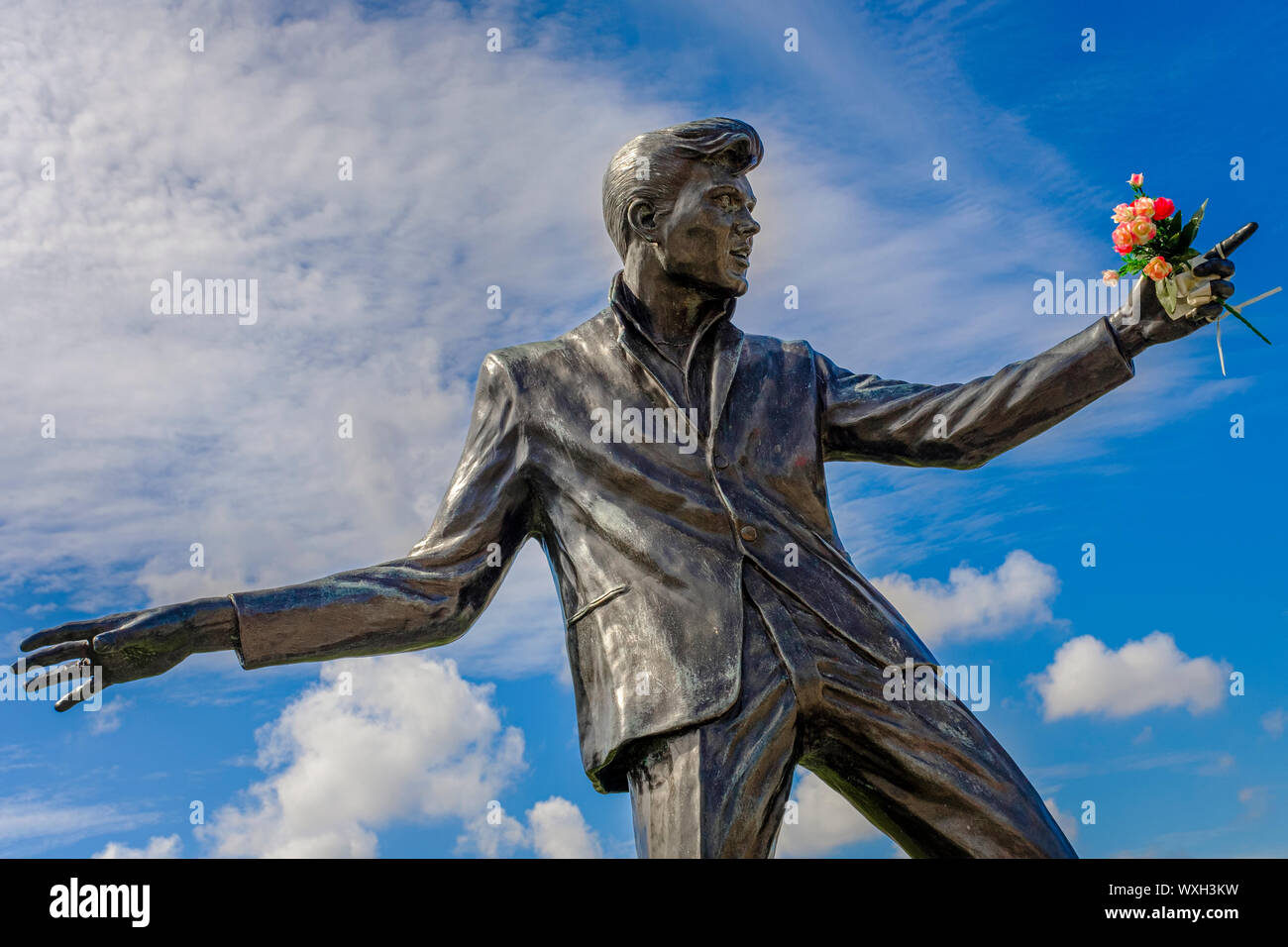 A statue of Liverpool's own of rock 'n roll legend Billy Fury, located ...