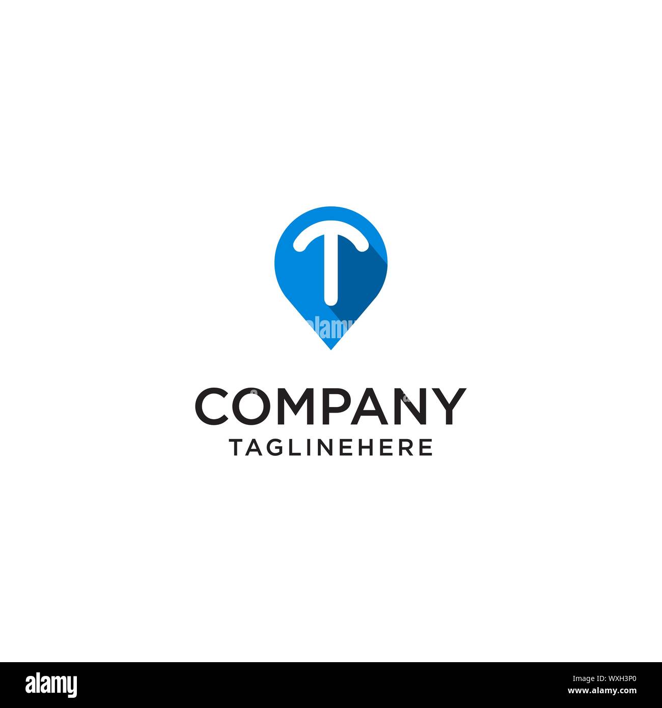 Letter T With Map Pointer logo design concept template Stock Vector ...