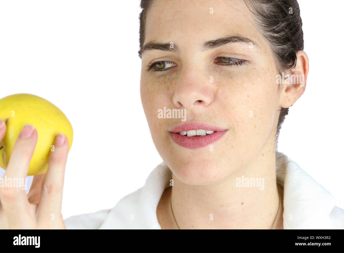 Pretty girl eating fruits hi-res stock photography and images - Alamy