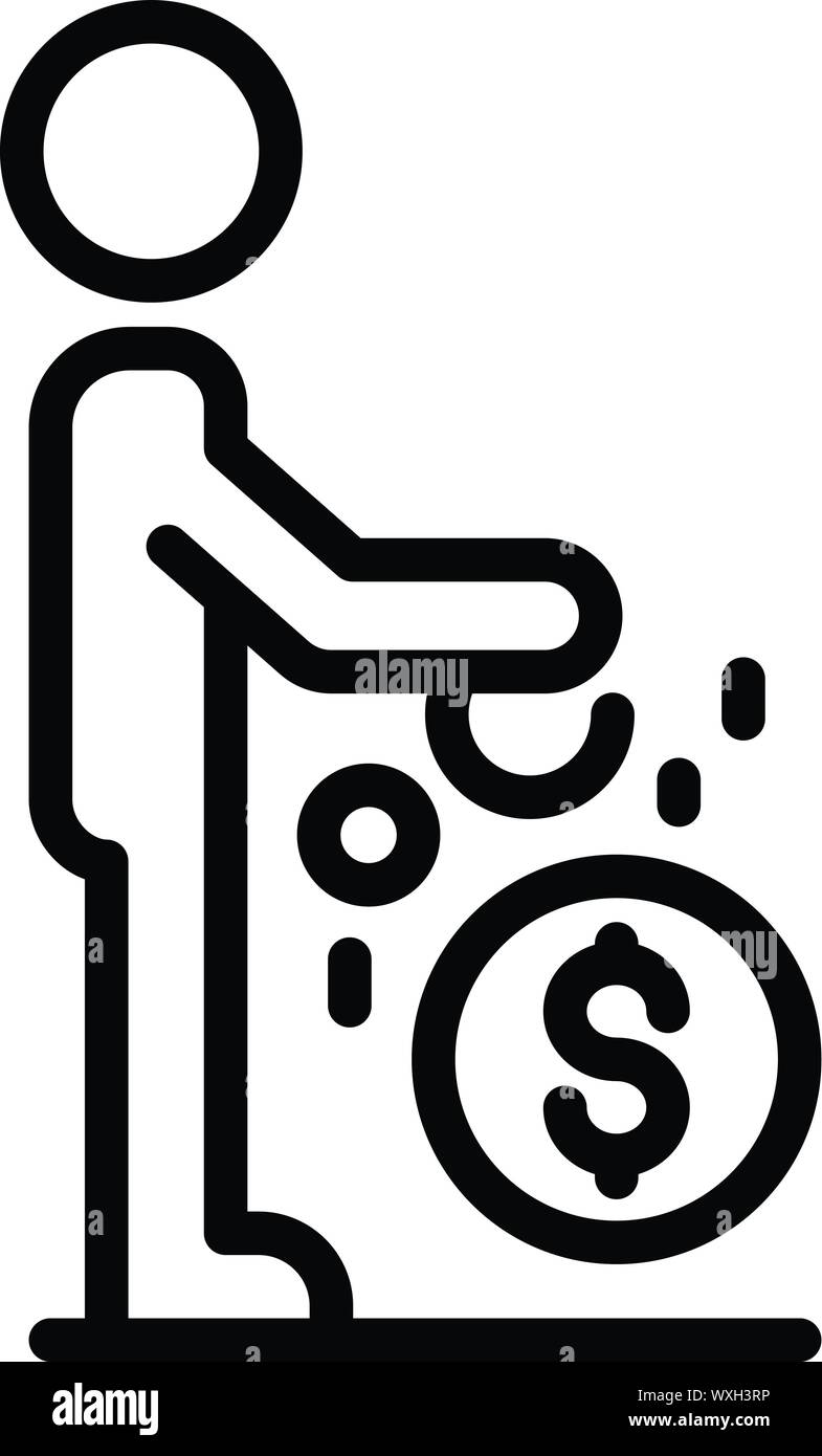 Man investor money icon. Outline man investor money vector icon for web ...