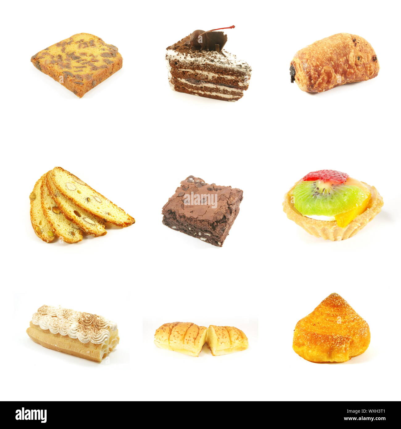 Single Pastries and Cakes Assorted Fun Selection Stock Photo - Alamy